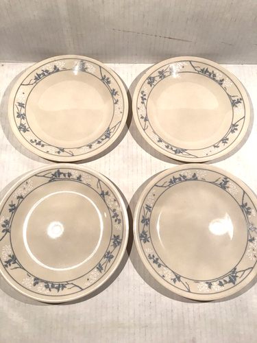 Corelle FIRST OF SPRING BLUE Lily Lace Saucer Plates Blue Band VTG-4X ...