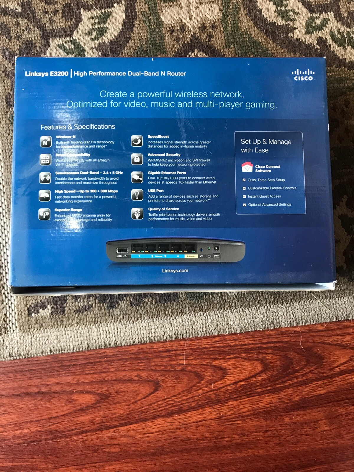 Linksys E3200 300 Mbps 4-Port Gigabit Wireless N Router 745883592388| eBay