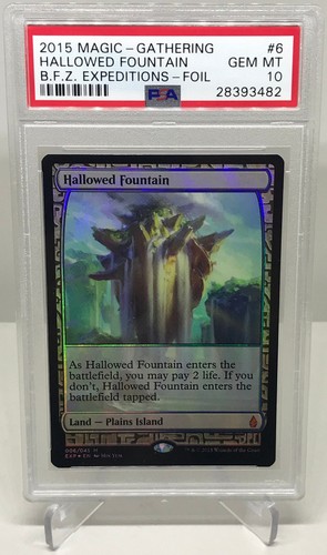 MTG MAGIC THE GATHERING HALLOWED FOUNTAIN ZENDIKAR EXPEDITIONS PSA 10 ...