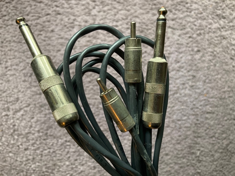 (2) 20 ft cables - 1/4" TS Male Balanced to RCA Male - Nickel Plated G ...