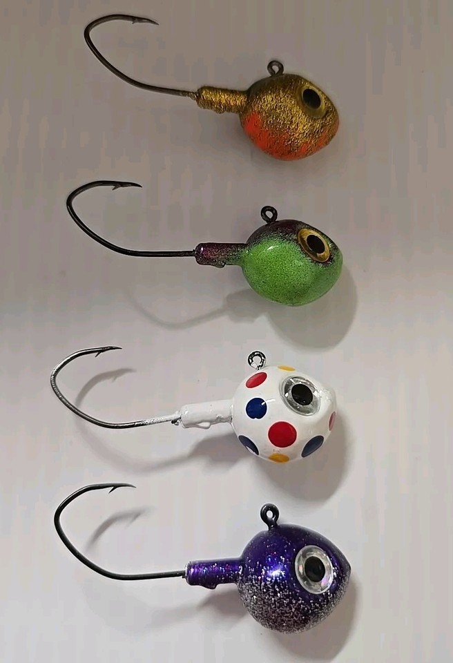 12- 1 OZ BIG EYE JIG HEADS FOR WALLEYE FISHING DETROIT & ST. CLAIR ...