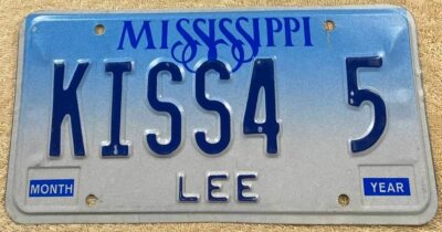 KISS4 5 Vanity License Plate Mississippi K Camp Vintage Kiss For Five ...