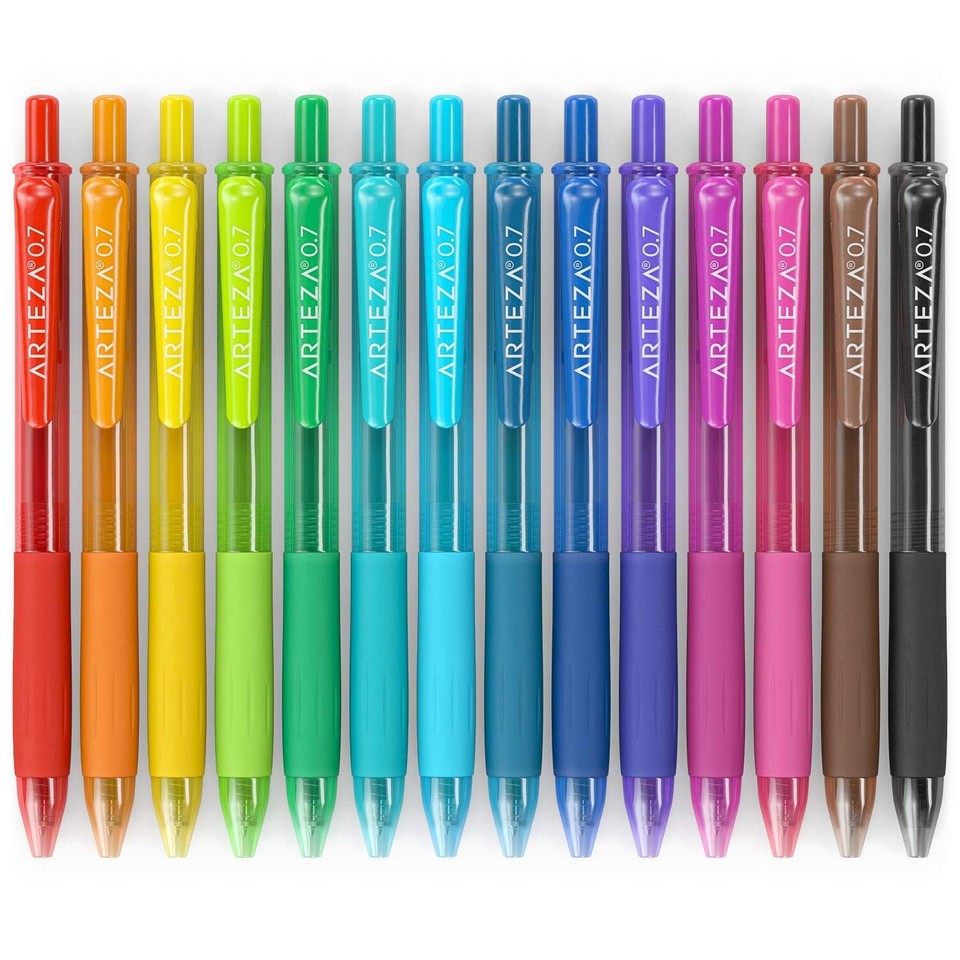 Arteza Retractable Gel Ink Pens | Bright Colors - Set of 14 | eBay
