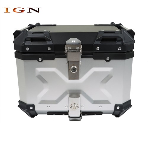 Motorcycle Silver Trunk Rear Tour Tail Box Luggage Aluminum Top Case ...