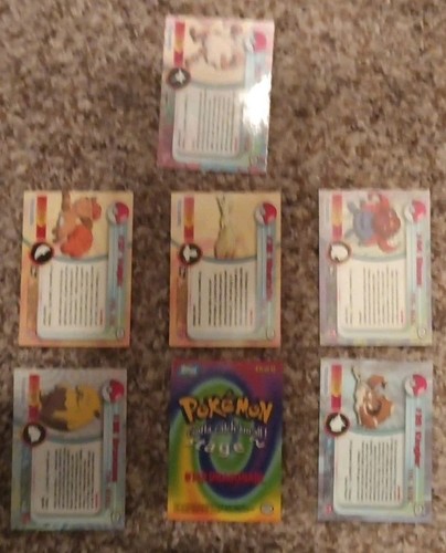 Lot of 7 1999 Topps Pokémon TV Animation Cards: 6 Non Holo & 1 Holo NM ...