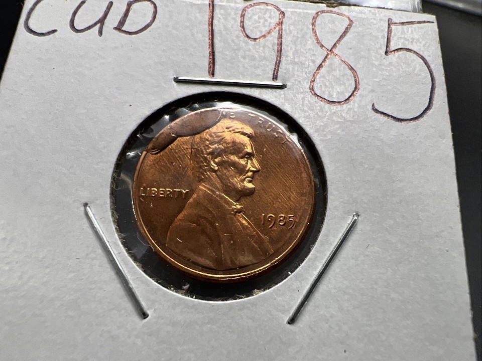 1985 P 1c Lincoln Memorial 1c Penny Coin Major Die Cud Error CH/Gem BU ...