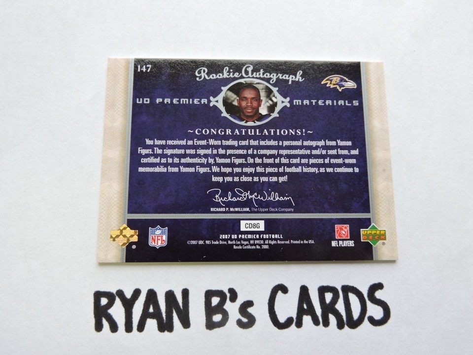 2007 UD PREMIER YAMON FIGURS QUAD JERSEY AUTO RC 031/199 SP! | eBay