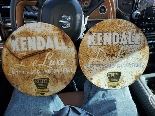 Rare Kendall Ethyl Pump Plate Advertising Signs Original pairx2 | eBay