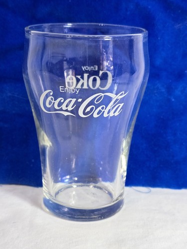 Vtg Small Coca-Cola Coke White Script Clear Glass UNUSUAL size Coca ...