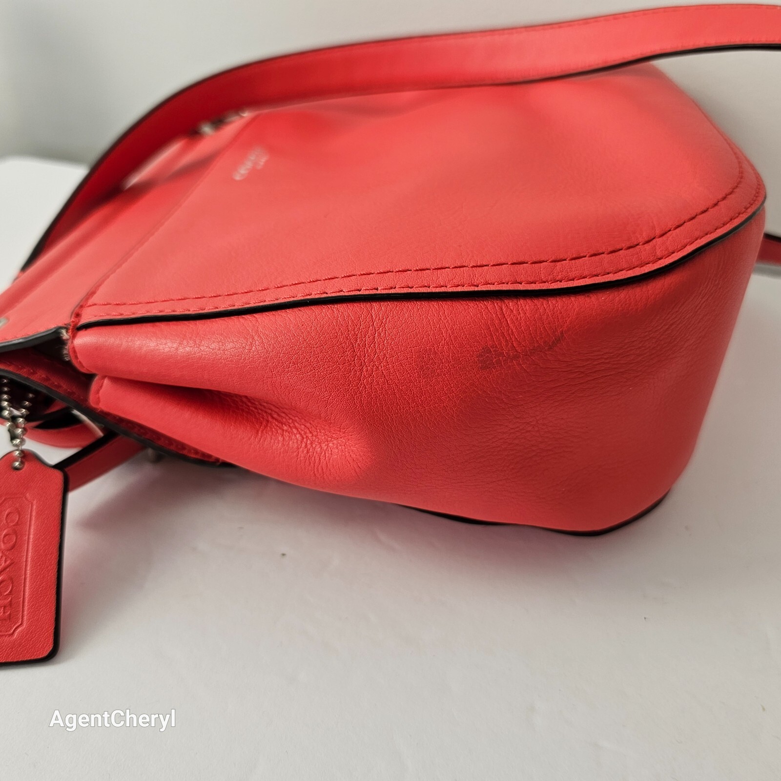 COACH Willis Coral Glovetanned Leather 22382 Crossbody Shoulder Bag ...