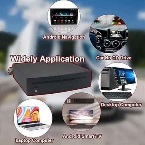 Car External CD Player Car Portable USB Integrated Add-On CD Player for ...