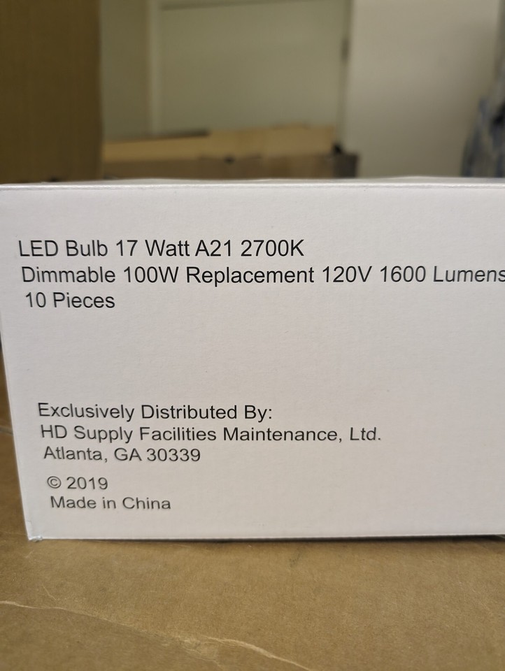 LED Bulb 17 Watt A21 2700K Dimmable 100W Replacement 120V 1600 Lumens ...