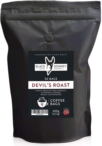 Black Donkey Devils Roast Coffee Bags ☕ Extra Strong 100% Robusta Premium Brew | eBay UK