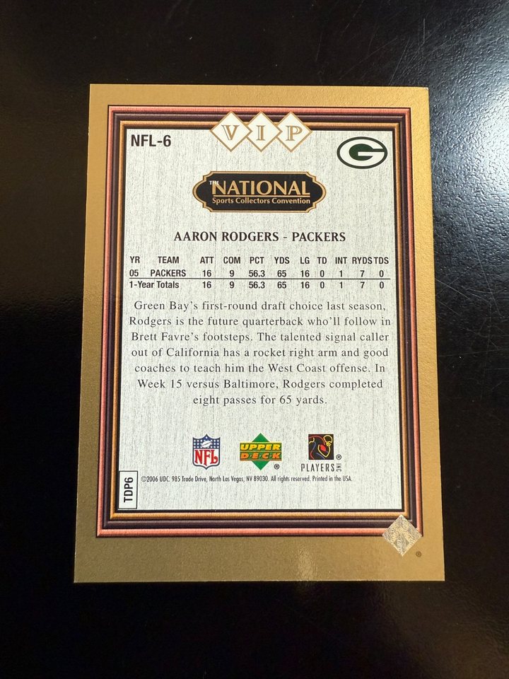 2006 Upper Deck The National VIP Aaron Rodgers #NFL-6 | eBay