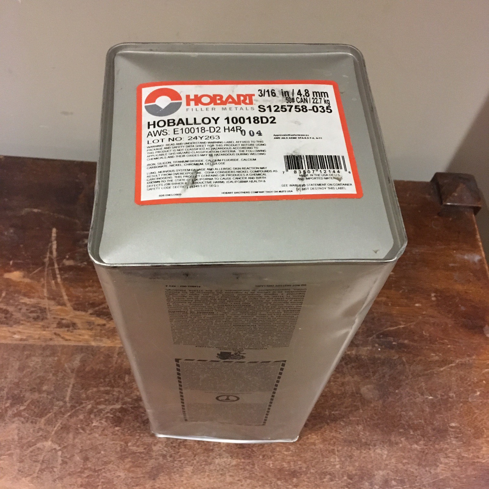 (50lbs) Hobart Hoballoy 3/16" E10018-D2 H4R Low Alloy Steel Welding ...