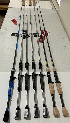 Lot of 7 one piece 7 ft Graphite Casting Rods 4 ABU GARCIA 2 QUANTUM 1 ...