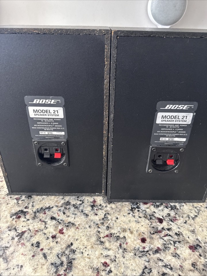 Bose Model 21 Bookshelf Speakers – Vintage Stereo Pair – Works – Black ...