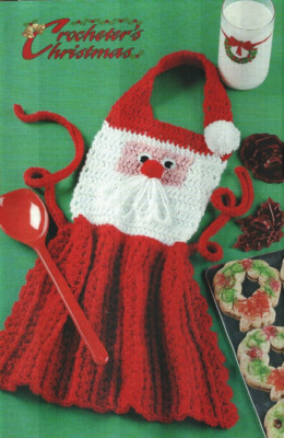 SANTA APRON CHRISTMAS DIGEST SIZE CROCHET PATTERN INSTRUCTIONS | eBay