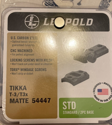 Leupold Standard 2 Piece Scope Mount Base Tikka T3/T3X Matte Black ...