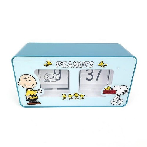 Peanuts Snoopy Flip Analog Clock Blue Field work | eBay