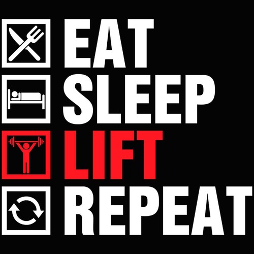 Eat Sleep Lift Repeat Gym Bodybuilding Weights - Funny Womens T-Shirt ...