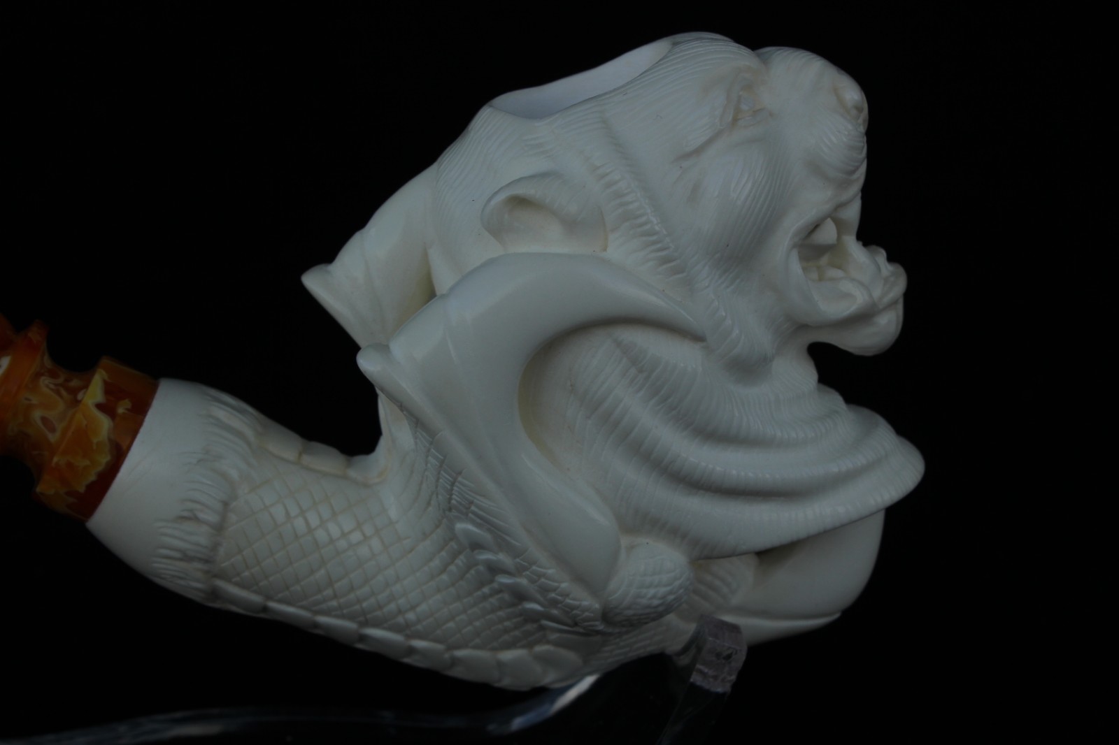 TIGER IN CLAW Block Meerschaum Smoking Tobacco Pipe Pipa Pfeife + CASE ...