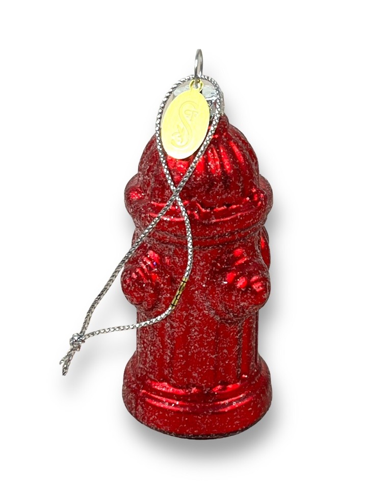 Sf Fire Hydrant Fireman Christmas Ornament Blown Glass Mercury Glass 3 ...