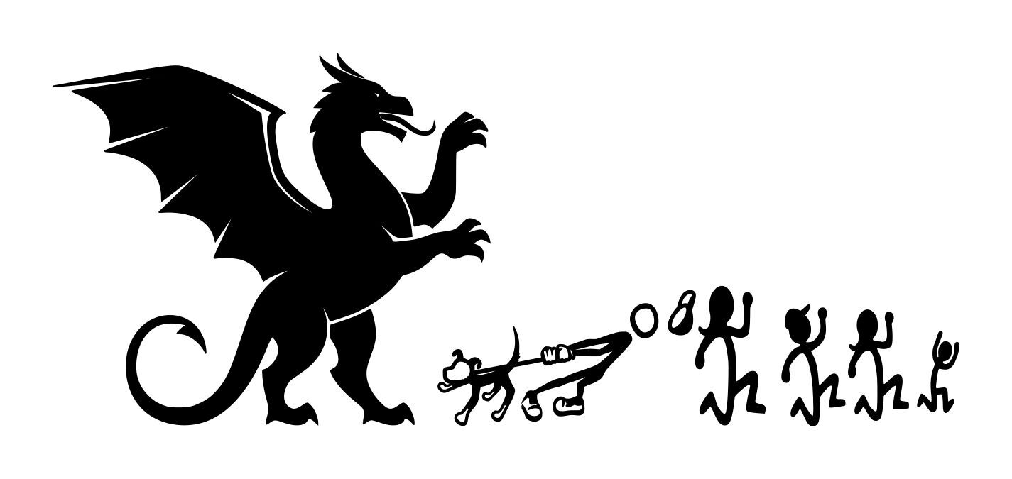 Dragon Stick Figure Family Bad Dog Decal #1 3.5"x8.5" Choose Color | eBay