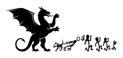 Dragon Stick Figure Family Bad Dog Decal #1 3.5"x8.5" Choose Color | eBay