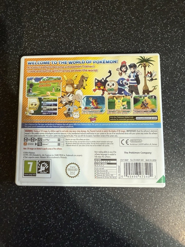 Pokémon Sun Nintendo 3DS Box & Manuels Only No Game | eBay