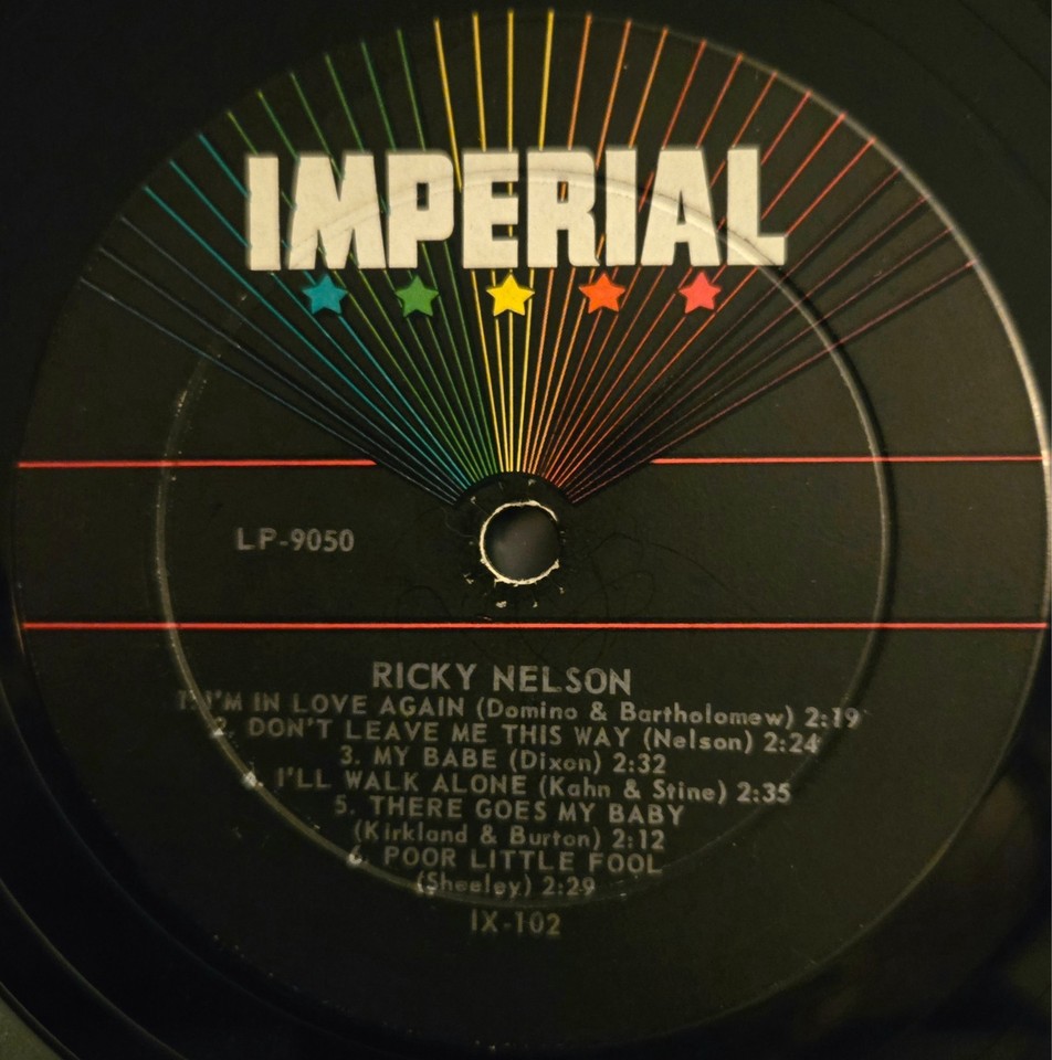 Ricky Nelson Self-Titled LP Record 1958 MONO Imperial LP9050 "Poor ...