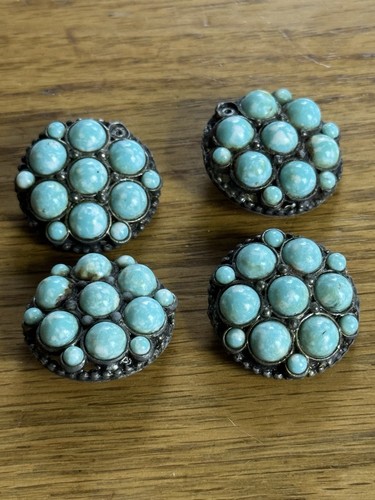 Vintage Turquoise Bead Shank Buttons lot of 4 Matching | eBay