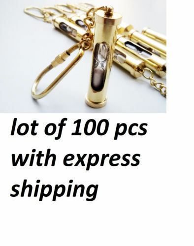 Brass Nautical Sand Timer Pendant Key chain Sand Timer Key chain Lot Of ...