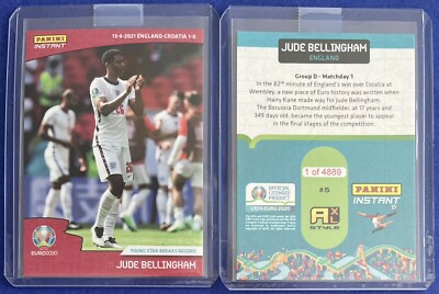 Jude Bellingham Panini Instant UEFA EURO 2020 Rookie #5 "1ST ENGLAND ...