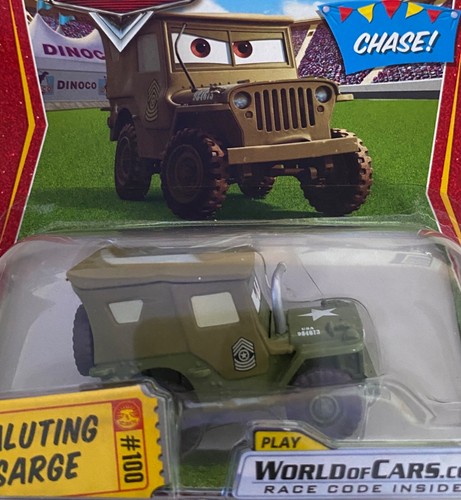 DISNEY PIXAR CARS "SALUTING SARGE" CHASE CAR, NEW IN PACKAGE, SHIP ...