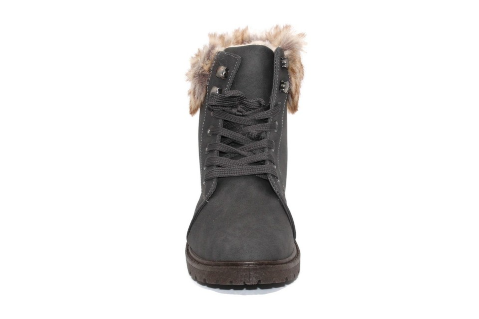 WOMENS LADIES FAUX FUR GRIP SOLE WINTER SNOW WARM ANKLE BOOTS TRAINERS ...