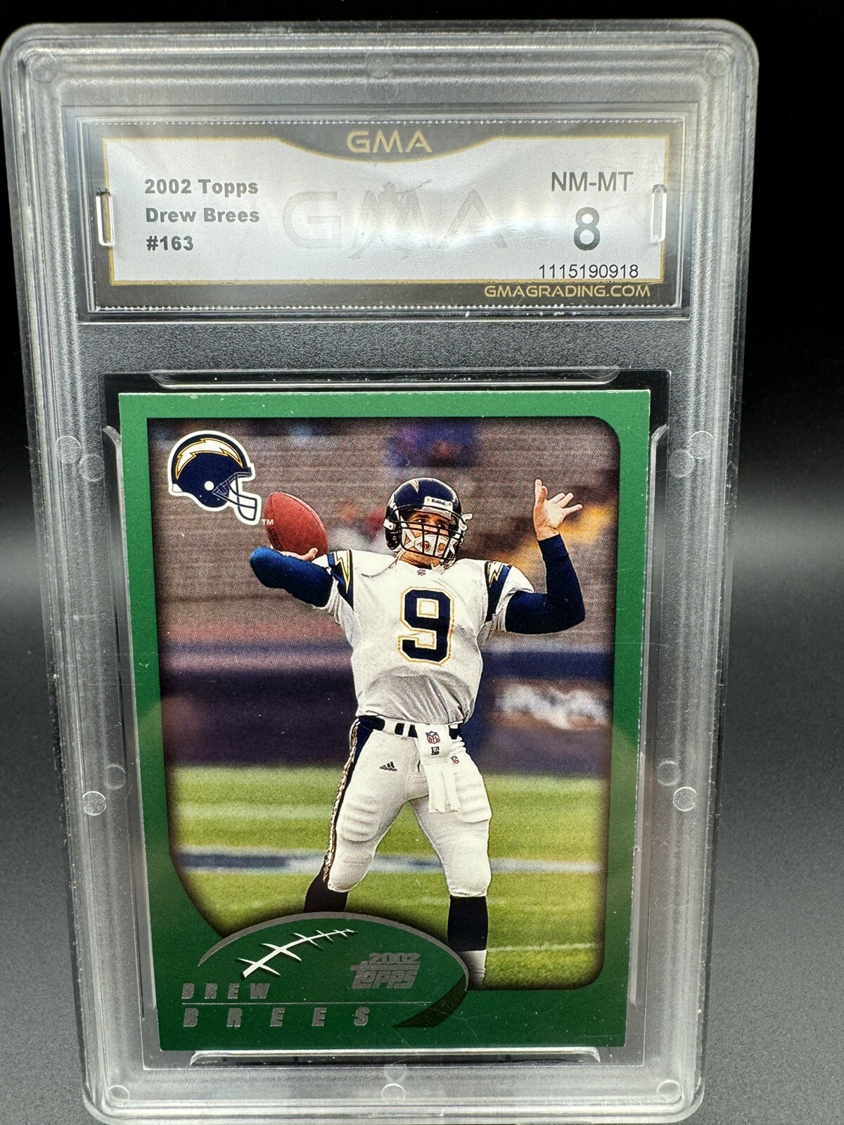 2002 Topps Chrome Football DREW BREES #48 GMA 8 NM-MT Chargers / Saints ...