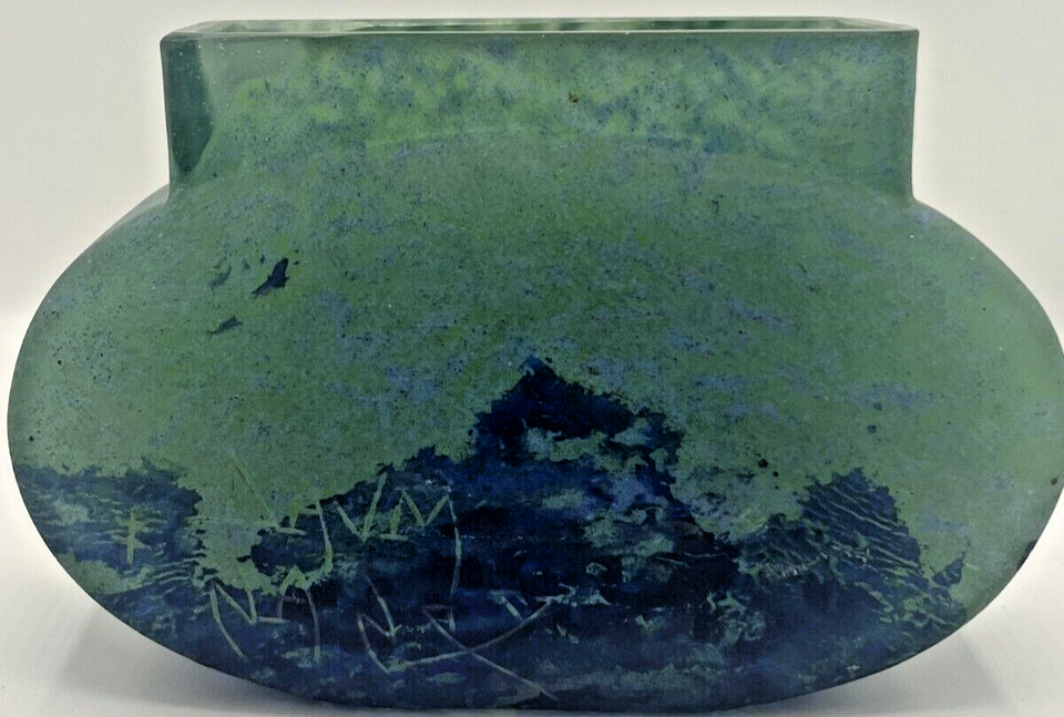 Daum Blue Green Vase | eBay
