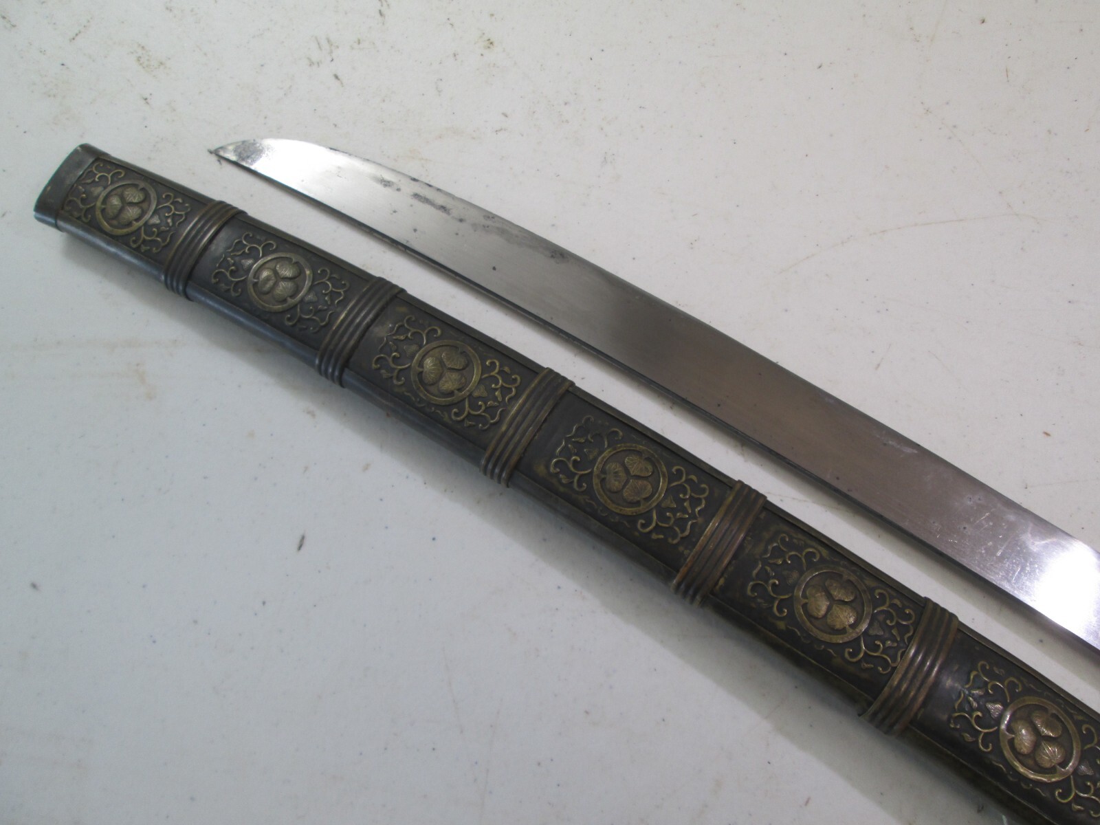 JAPANESE SAMURAI wakisashi SWORD HI QUALITY MATCHING MOUNTS FLAT THICK ...