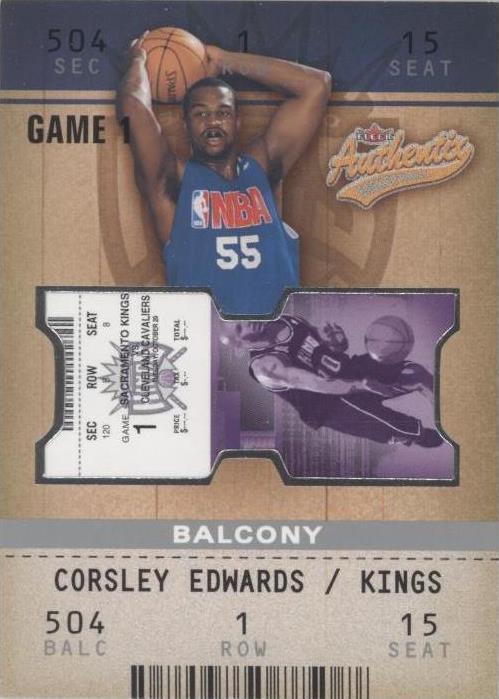 2002-03 Fleer Authentix - Rookie Authentix Corsley Edwards #124 Balcony ...
