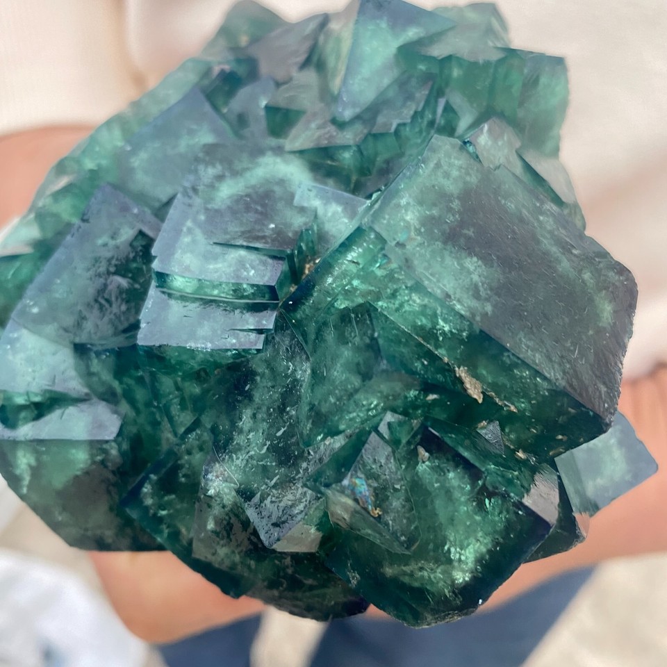 3.09LBA+++++ natural super beautiful green fluorite crystal ore ...