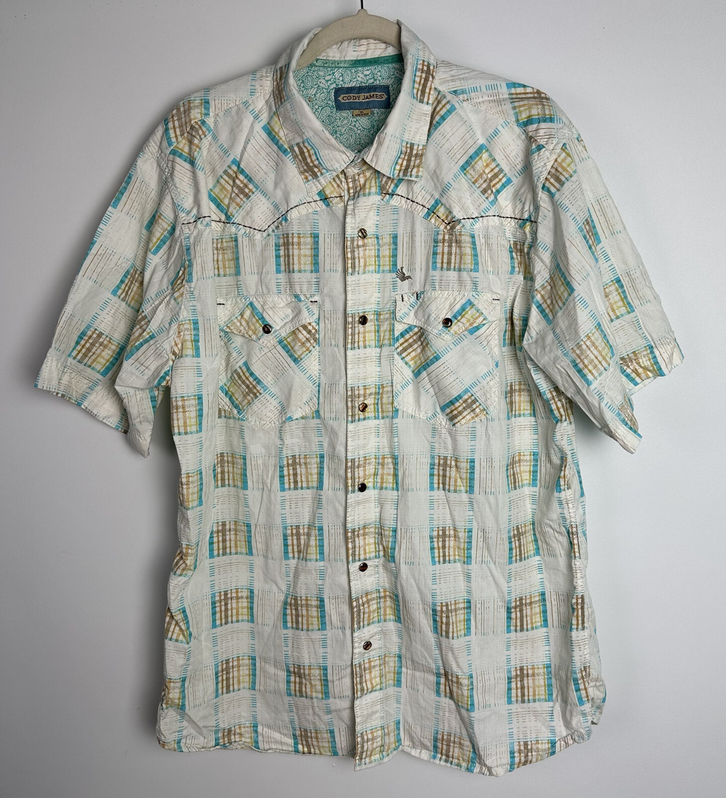 CODY JAMES Mens Western Shirt Vintage Cowboy Plaid Am… - Gem