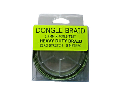 DINGLE DANGLE / DONGLE BRAID - 5 Metres 400lb - 1.7mm Dia. NON STRETCH ...