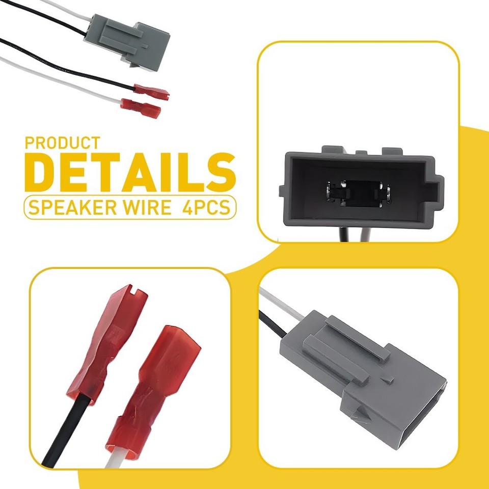 For Mazda 626 1993-2002 1993-1997 MX6 4x Speaker Wire Adapter Harness ...