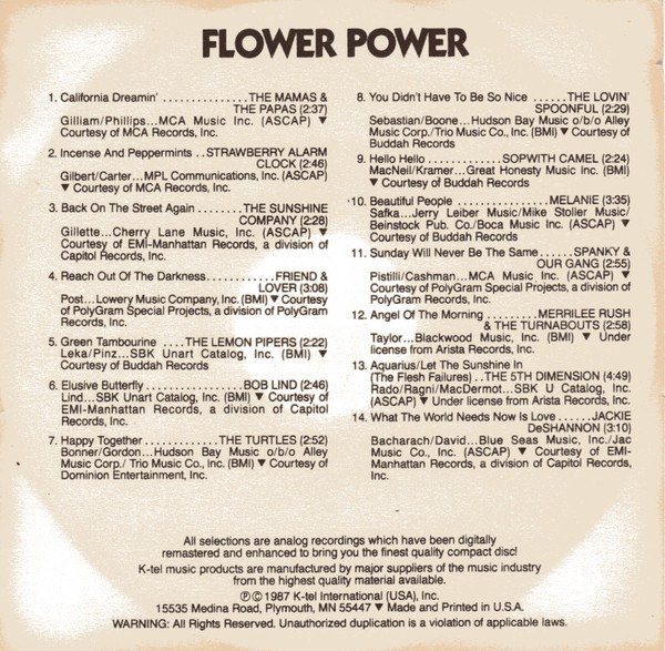 Various - Flower Power: 14 Songs From The Peace & Love Generation (CD ...