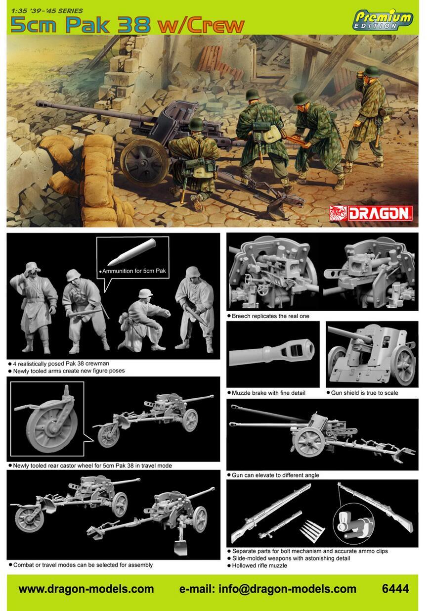 DRAGON 6444 1/35 5cm Pak38 w/Crew (Premium Edition) | eBay