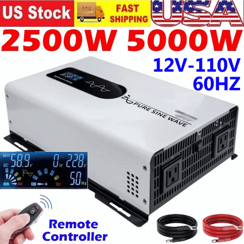 2500W 5000W 12V 110V Solar Off Grid Pure Sine Wave Power Inverter ...