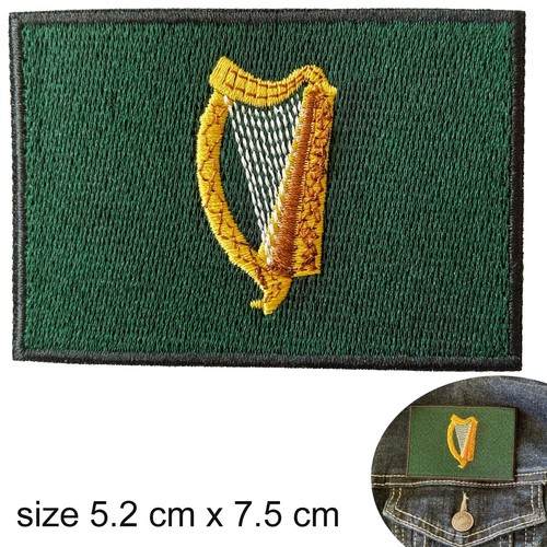 Celtic Harp flag Iron on patch Irish St Patrick Day music Ireland ...