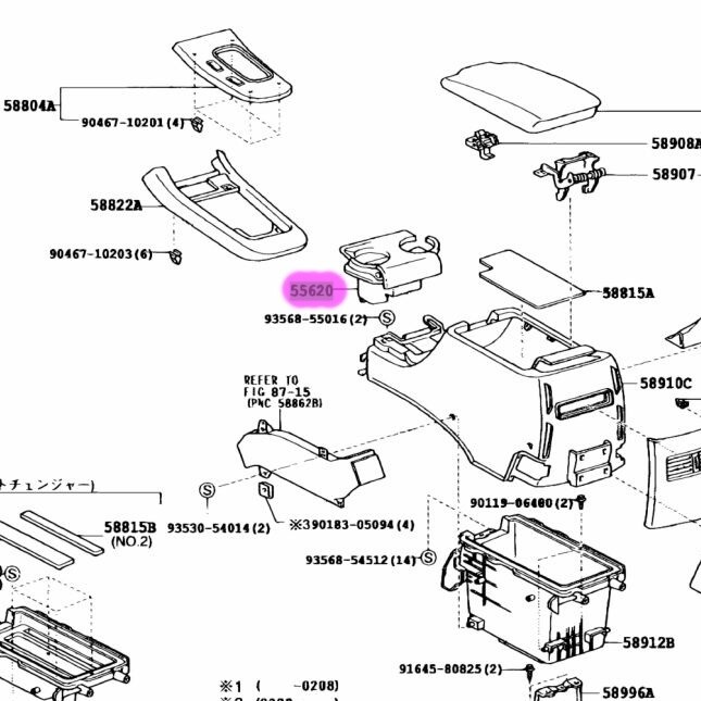 【NEW】Toyota Genuine Lexus ES330 Holder Assy, Instrument Panel Cup 55620 ...