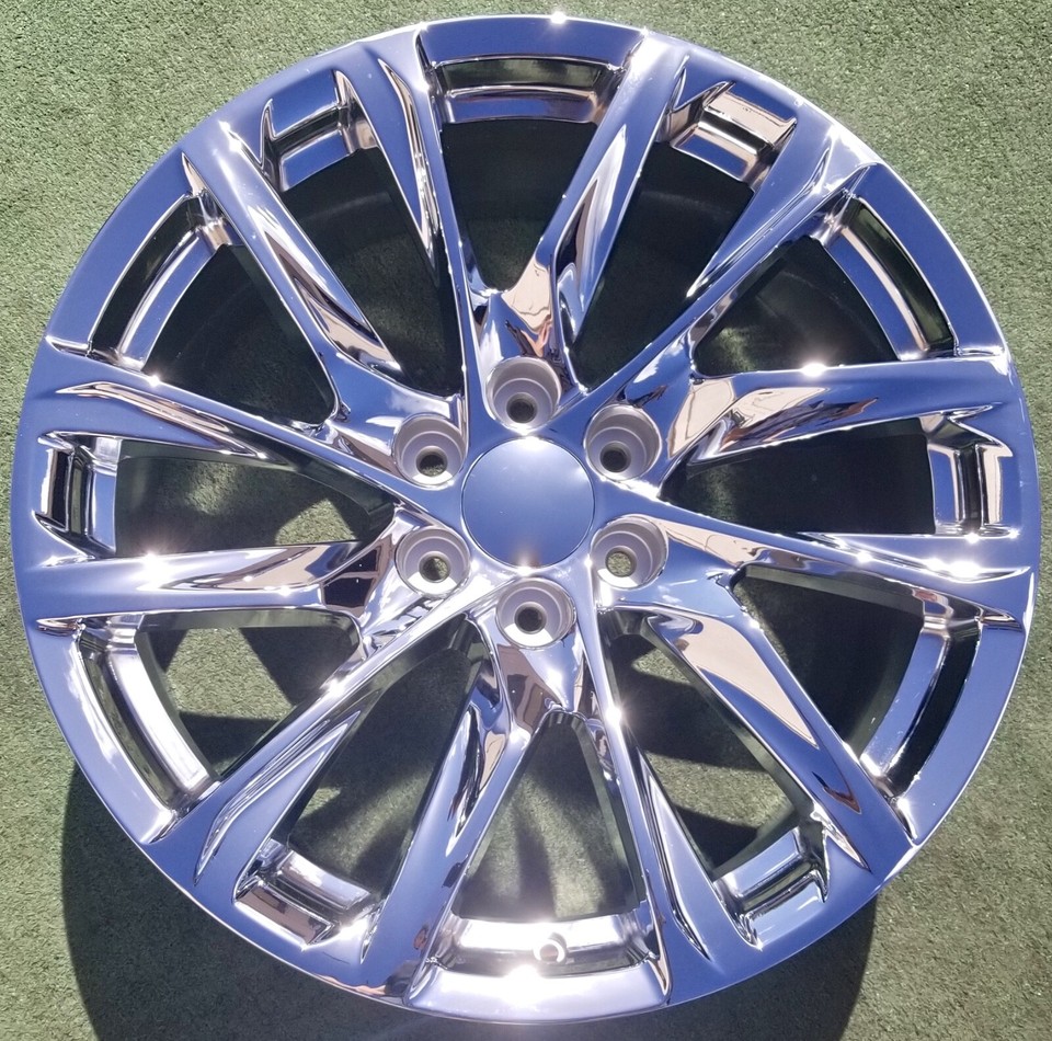 Set Chrome 22 Wheels Cadillac Escalade Yukon Tahoe OEM Factory GM Spec ...